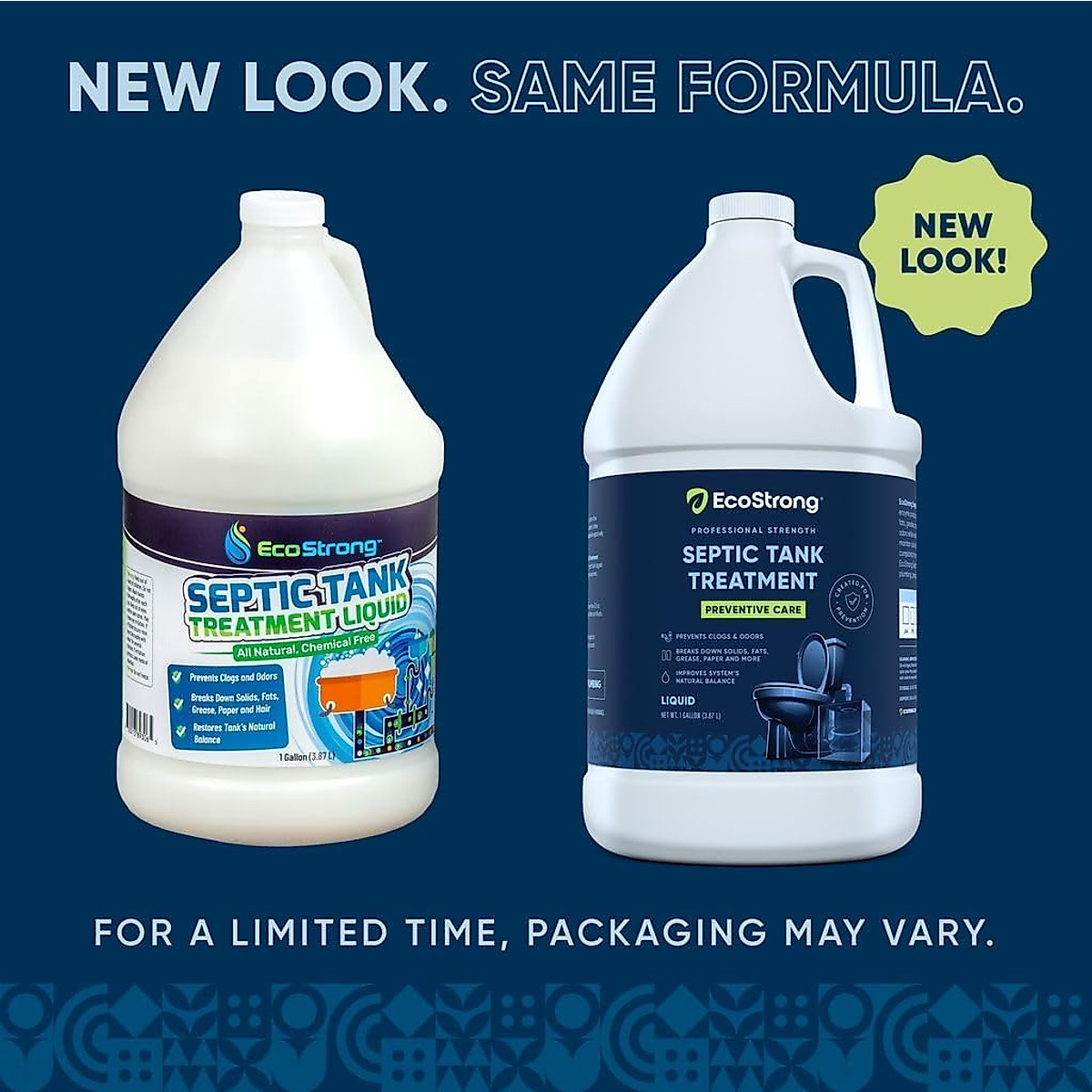 Septic Tank Treatment -1 Gallon Professional Grade Liquid | Live Bacteria & Enzyme Formula - Erase Septic Odor & Prevent Septic Backups