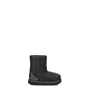 UGG Unisex-Child Classic Ii Gel Hearts Boot, Black, 12 Toddler
