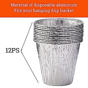 DONSIQIZZ 12 Pack Grease Bucket Liners Compatible with Pit Boss Grills 67292, Rec Tec Large Bucket, Z Grill Bucket, 6.2”x 6.0” Disposable Foil