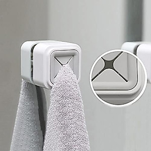 VALINK Kitchen Towel Holder - Self Adhesive Towel Holders for Kitchen,Wall Mounted Kids Hand Towel Hook,for Kitchen,Hand and Dish Towels, Gray