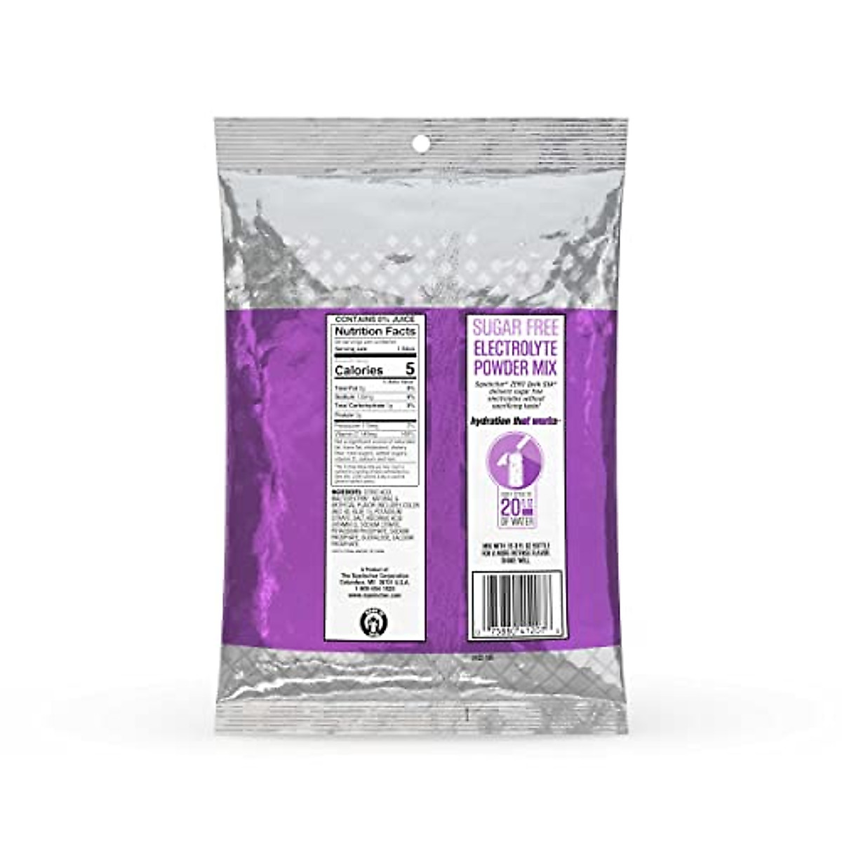 Sqwincher Zero Qwik Stik, Sugar Free, Low Calorie, Low Sodium Electrolyte Replacement Powder Hydration Drink Mix, Grape, 0.11 oz Packet (Pack of 50)