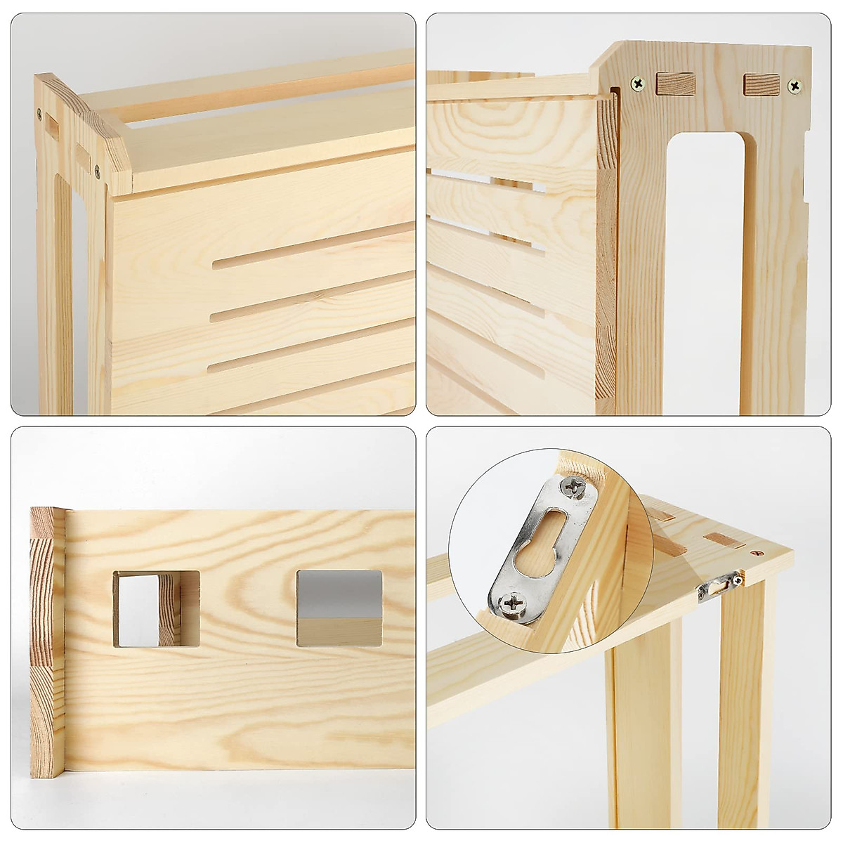 BEARUT Wooden Router Shelf Wall Mount WiFi Router Storage Box Modem Cable Router Cover Organized Power Strip Cable Management Hider Rack Need Assembly 14.9 * 9.8 * 5.4 in (L* H * W)