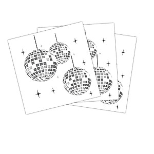 20Sheet Disco Napkins Disco Ball Napkins 70s Disco Party Supplies Disco Cocktail Napkins 70s Disco Party Napkins Disposable Silver Paper Napkins for Disco Bachelorette Birthday Dance Party Decorations