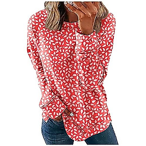 Halloween Crewneck Sweatshirt Womens Long Sleeve Tops Casual Womens Sweaters Plus Size Womens Sweatshirts Crewneck Sweater Tops Casual Sweatshirts Loose Fit Pullover Printed Blouse Trendy Shirt