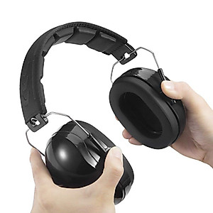 Pro For Sho All Terrain Safety Ear Protection - LARGER Size Foldable Ear Muffs Much Lighter Weight & Maximum Hearing Protection, Black