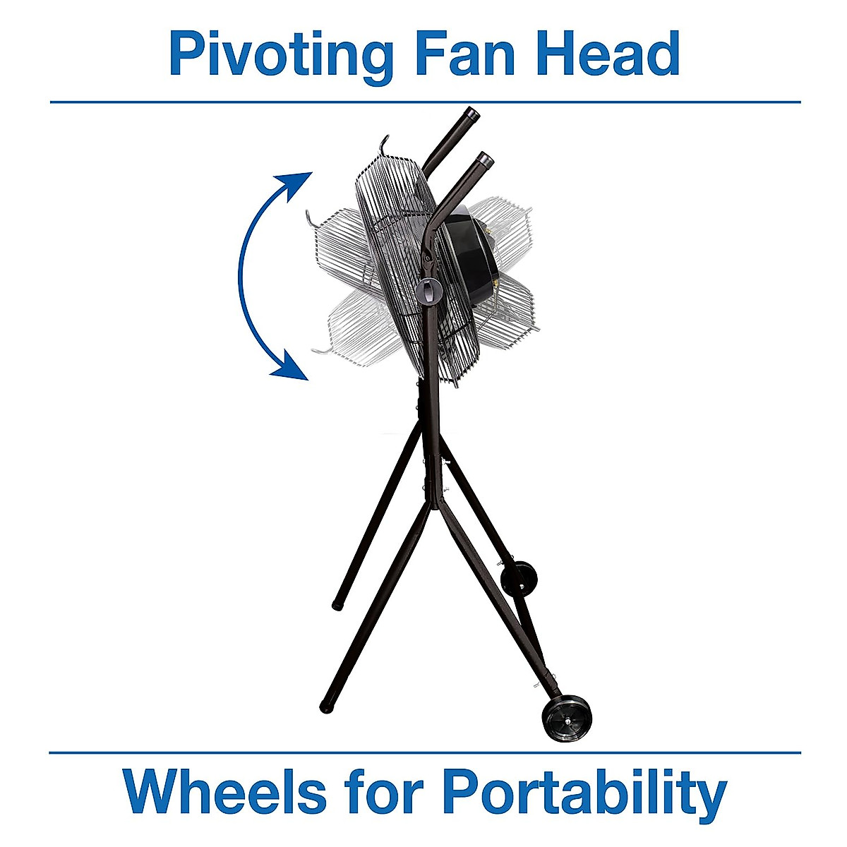 Air King 9219 18-Inch Industrial Grade High Velocity Roll-About Stand with Fan,Black