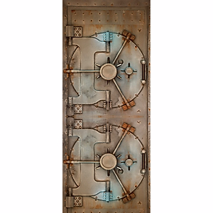 A.Monamour 3D Door Stickers for Interior Doors Rusty Bank Vault Door Vinyl Waterproof Self Adhesive Door Mural Decals for Bedroom Office Bathroom 85 x 200 cm