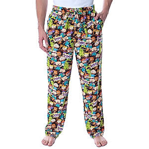 Nickelodeon Men's Rugrats Character Mashup Adult Loungewear Sleep Bottoms Pajama Pants (Large) Multi