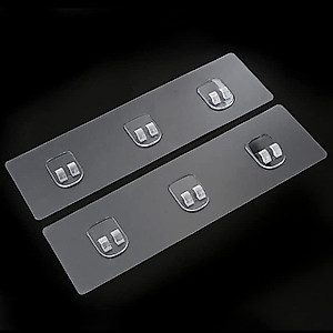 GDFYMI Shower Caddy Adhesive Sticker for Replacement, Nail Free Transparent Adhesive Hook Strip for Bathroom Storage Shelves and Kitchen Racks (2 Pack)