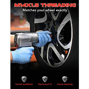 Set of 20 Veritek 14x1.5mm 29mm Thread Chrome Ball R14 Radius Seat Lug Bolts for Porsche Factory Wheels