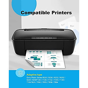 64 64XL Ink Cartridges Combo Pack Replacement for HP 64 XL 64XL Ink Remanufactured for Envy Photo 7858 7855 7155 6255 6252 7120 6232 7158 7164 Envy Inspire 7950e Series Printer (1 Black,1 Tri-Color)