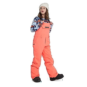 Burton Kids Skylar 2L Bib Pants, Tetra Orange, Medium