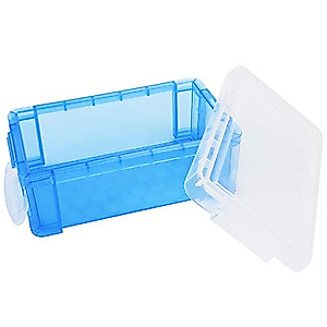 BILLIOTEAM 6 Pack Plastic Small Mini Multi Colorful Crayon Box,5.31" x 2.95" x 1.97",Stackable Translucent Sewing Fishing Tool Storage Case Container Organizer for Craft Office Supplies Makeup Items