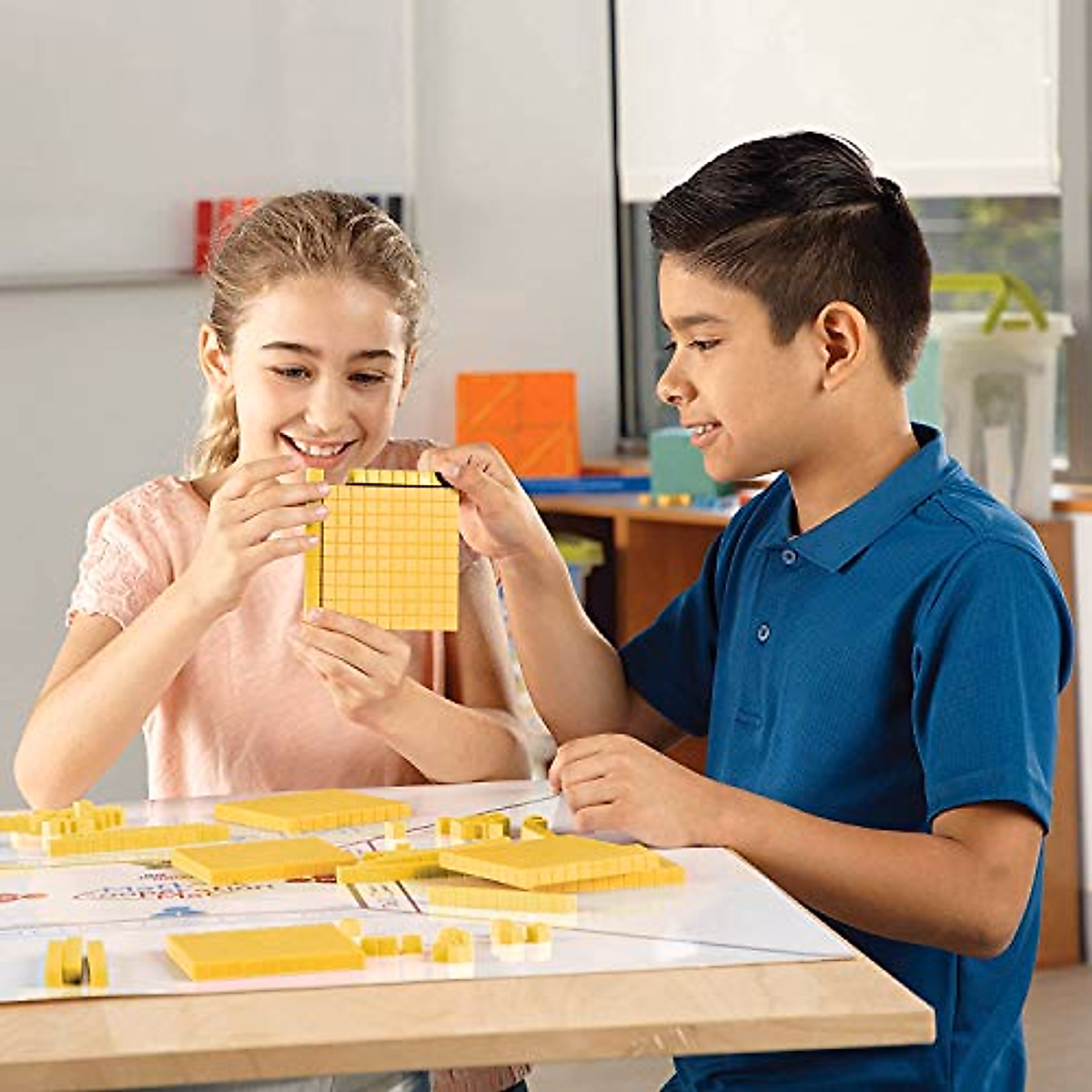 hand2mind Yellow Plastic Base Ten Blocks, Units Set, Place Value Blocks, Counting Cubes for Kids Math, Base 10 Math Manipulatives for Kids, Kindergarten Homeschool Supplies (Set of 100)