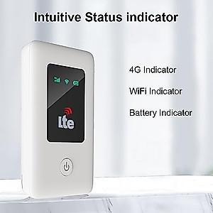 HOSAYA Portable WiFi 4G SIM Card Router 10 WiFi Users Built-in Battery LED Indicators Saving Power High Speed Travel Hotspot 4G LTE WiFi Modem Mini Router Unlocked 4G mifi Pocket WiFi