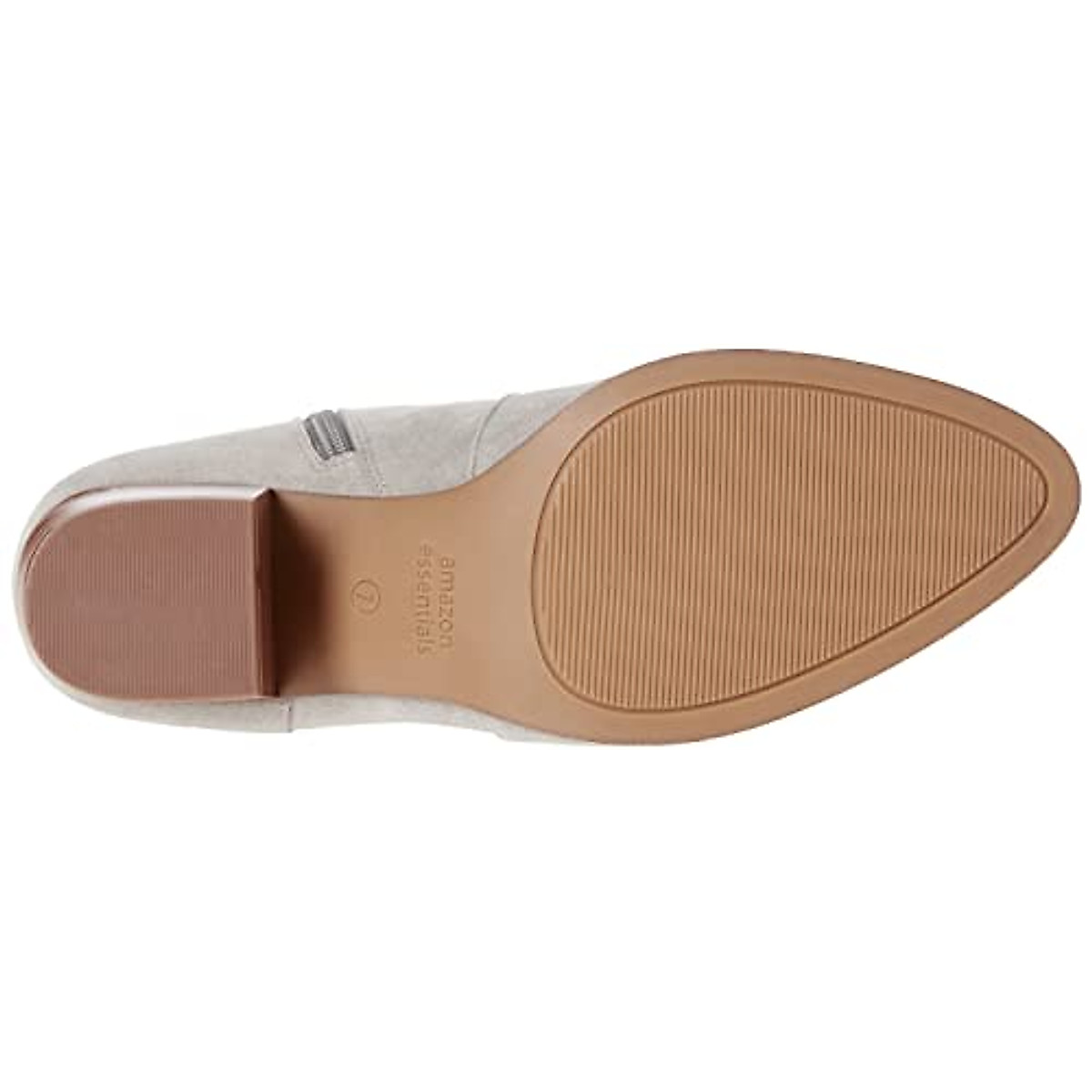 Amazon Essentials Women's Western Ankle Boots, Light Grey Heather Microsuede, 7.5