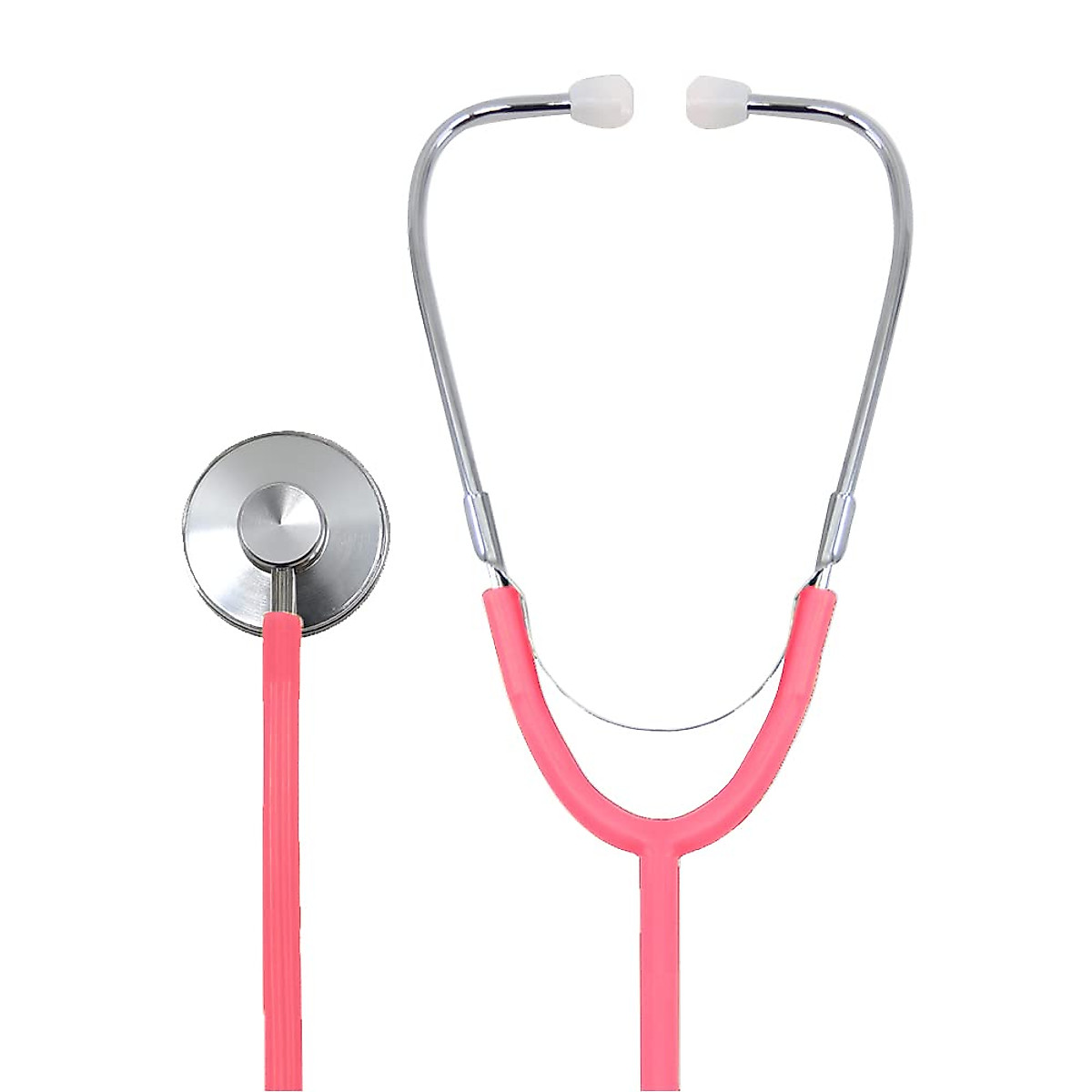 Dixie EMS Single Head Lightweight Stethoscope, Latex Free, for Doctors, Nurses, Students, Medical and Home Use - Pink