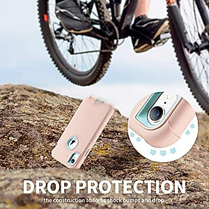 Sansunto for iPhone XR Case Pink, Silicone Durable Protective Heavy Duty Full Body Defender Shockproof Hybrid Hard PC & Soft Bumper Cover for Phone XR 6.1 inch (Grapefruit/Teal)