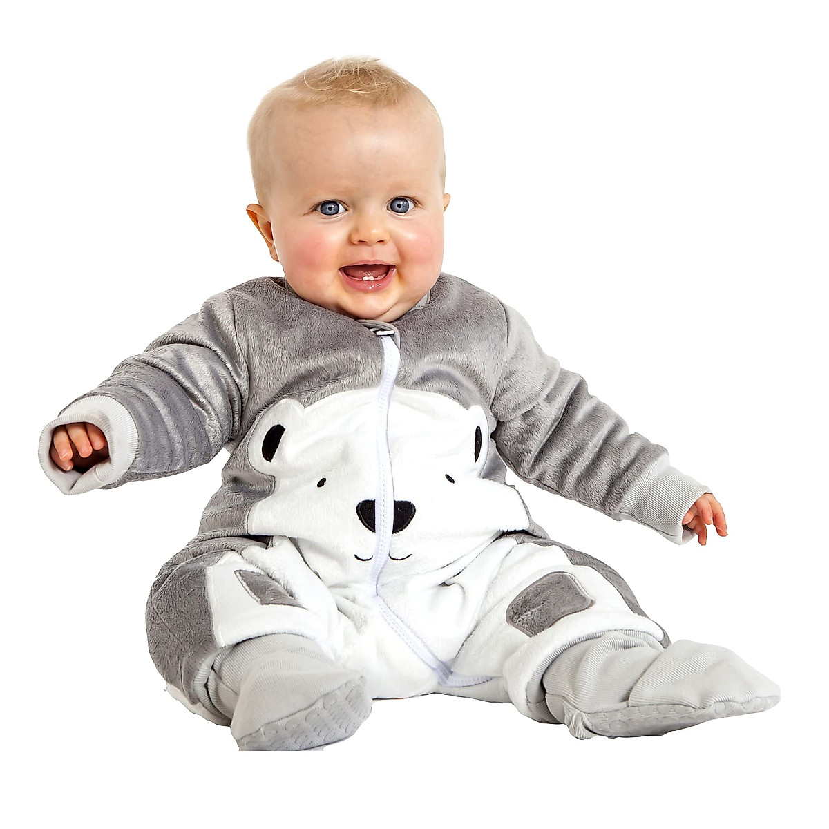 babystudio Premium Sleep Sack with Feet (POLAR BEAR, 0-6 Months) (Polar Bear, Medium (6-18M))