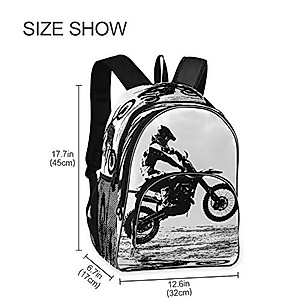 Blueangle Motocross Rider Printing Computer Backpack - Lightweight School Bag for Men Women Boys Girls Teens