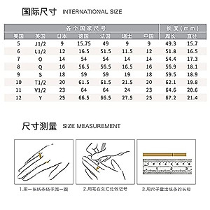 Matching Mood Rings Ring Size Gift 5-10 Jewelry Wedding Zircon Women Alloy Red Finger Rings Rings Thick Rings (Black, 8)