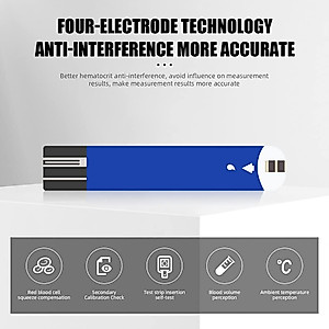 Blood Glucose Test Strips Kit，100 Test Strips and 100 Lancets for G-427B ， Blood Test Strips