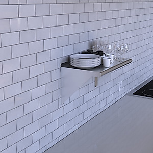 Express KitchQuip NSF Certified 18 Gauge Heavy Duty Stainless Steel Wall Shelf with Brackets for Kitchens, Utility Rooms, Storage, Offices & Home (24"x18")