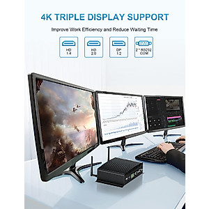 FANPEEC Core i5 8260U Fanless PC Windows 11 Pro Mini PC 8GB RAM 128GB SSD, Industrial PC 4K HD+HD+DP, WiFi 5, BT 4.2, GPIO, 2xGigabit LAN, Desktop PC Wake On LAN, Mini Computer