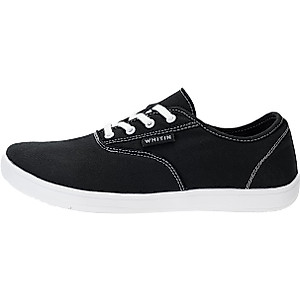 WHITIN Womens Canvas Minimalist Barefoot Sneakers Extra Wide Toe Box Zero Drop Sole Shoes Width Fit Minimus Size 8 8W Minimal Trail Running Black 39