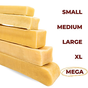 Bully Bunches Mega Authentic Yak Cheese Himalayan Chews for Giant Dogs & Super Aggressive Chewers - All Natural Dog Treat Dental Chews, Made with Real Yak Milk - Lactose & Rawhide Free (2 PK)