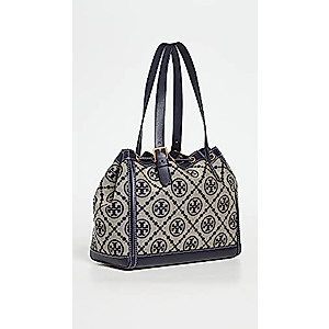 Tory Burch Women's T Monogram Jacquard Small Tote, Tory Navy, Blue, Print, One Size
