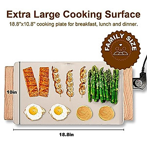 Electric Griddle - MOKIKA Extra Large Cooking Surface Electric Grill, Healthy-Eco Non-Stick Coating Indoor Grill Griddle, 5-Level Adjustable Temperature Control Griddle Grill, Cool-Touch Handles