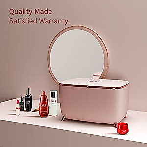 LVARA Smart Mini Skincare Fridge, 9 Liter Portable for Beauty, Makeup, Cosmetic Refrigerator with ‘Smart Life’ App for Bedroom Desktop, Gift for women, Pink