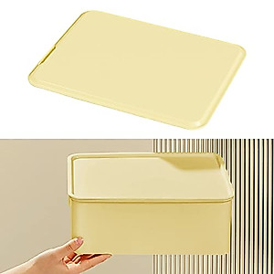 Airshi Sock Drawer Organizer Lid, Thickened Underwear Storage Lid Easy to Use Dustproof Card Slot Design for Cloakroom (Yellow)