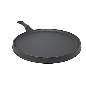 LavoHome Cast Iron Comal 10" - Heavy Duty Pre-Seasoned Round - Tortillas Pancakes Chapati Omelets Crepes Pack of 2