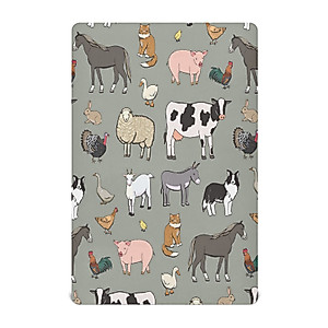Kigai Farm Animals Crib Sheets for Boys or Girls,Soft and Breathable Crib Sheets 28x52 Inch