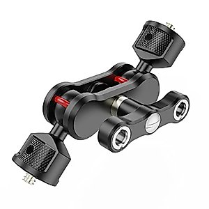 TOSICAM Articulating Magic Arm with Double Ballheads Monitor Mount,1/4" Screw for Field Monitor,Lights,Audio Recorders,Gimbal,Camera Cage,Video Shooting