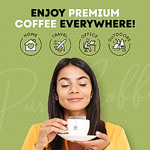 Mondo Single Serve Coffee Bags (20 Cups) Variety Pack - Organic, Medium Roast - Disposable, Portable Coffee Filters for Camping and Travel, Sampler Box of 5 Ground Coffee Flavors