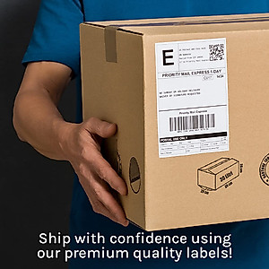 Premium Label Supply White Sticker Half Sheet Labels – 8.5" x 5.5" – Laser/Inkjet Compatible – (2 Labels/Sheet), 25 Sheets - 50 Total Adhesive Labels