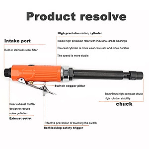 1/4'' | 1/8'' Extended Air Die Grinder Pneumatic Grinding Tool