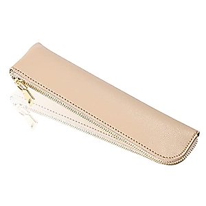 Sluxa Leather pencil case, Thin soft pen bag, Small pencil case for adults,Senior leather Minimal pencil pouch with zipper.…