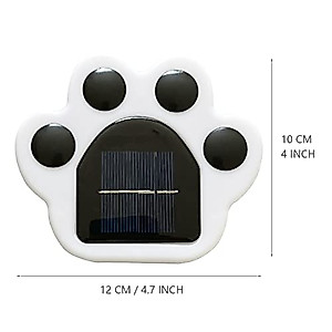 EMINGSKY Solar Light Paw Prints for Ground Path Dog Paw Garden Lights for Walkway Yard Lighting (8 Pack Color Changing Light)