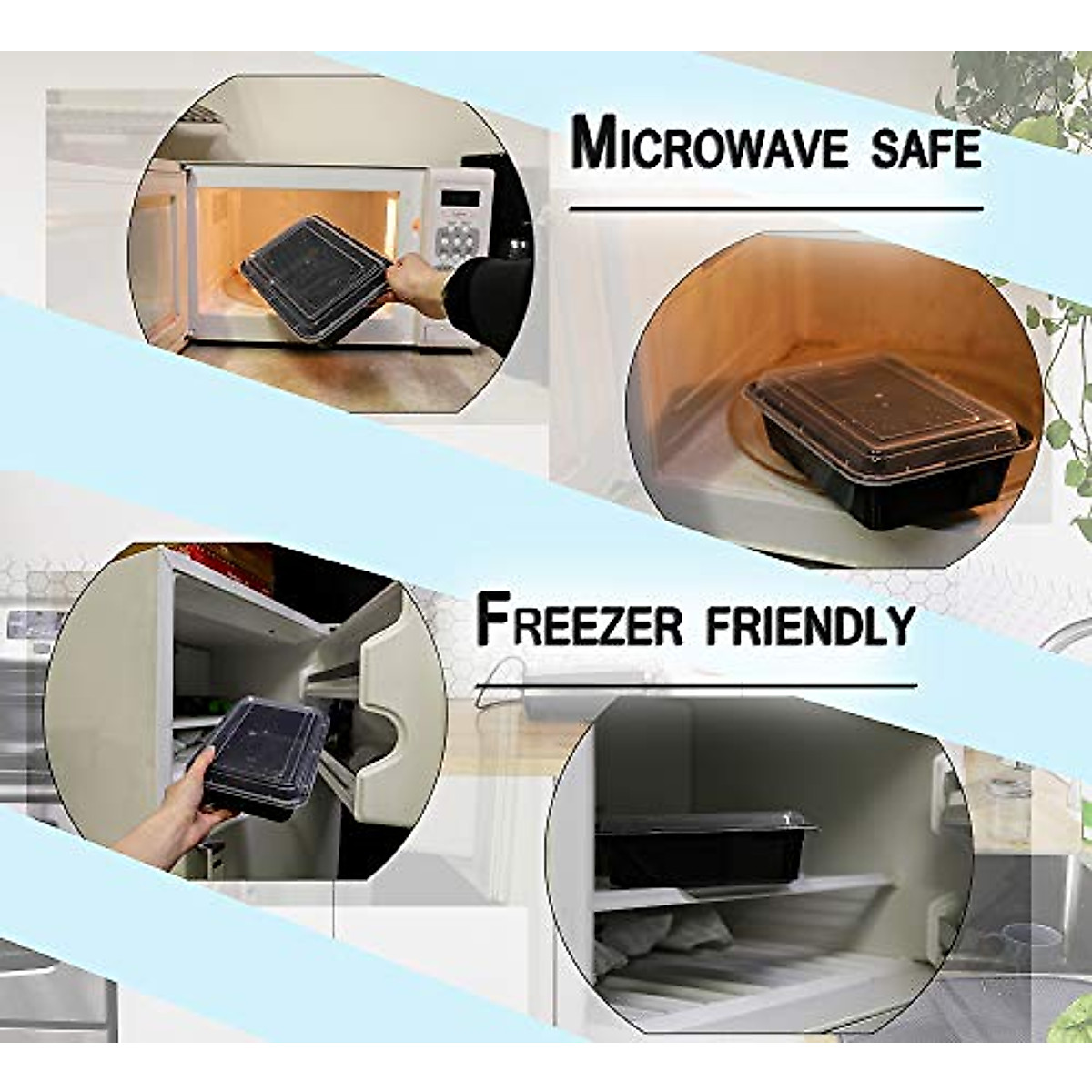 New Century, 150-Pack [38 oz] 1-Compartment Food Container - Rectangular Meal Prep Bento with Lid - Portable Lunch Box - Stackable - BPA Free - Freezer/Microwave/Dishwasher Safe - Reusable Storage