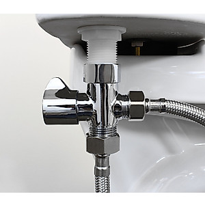 LUXE Bidet NEO 120 White, Toilet Seat Bumpers and Shut-Off Valve T-Adapter Bundle