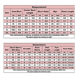 SWOMOG Womens 4pcs Pajamas Sets Sexy Cami with Button Down Short Sleeve Shirt Pjs Silk Satin Sleepwear Loungewear A-black