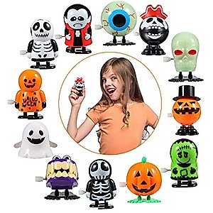ThinkMax 12 Pcs Halloween Wind Up Toy Assortments for Halloween Party Favors Gift Bag Fillers, Halloween Games