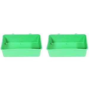 balacoo 2pcs Parrot Bathtub Hanging Brid Bath Box Pet Bird Grooming Shower Box Washing Basin Cage Decor for Budgie Parakeet Cockatiel Conure Lovebird Green