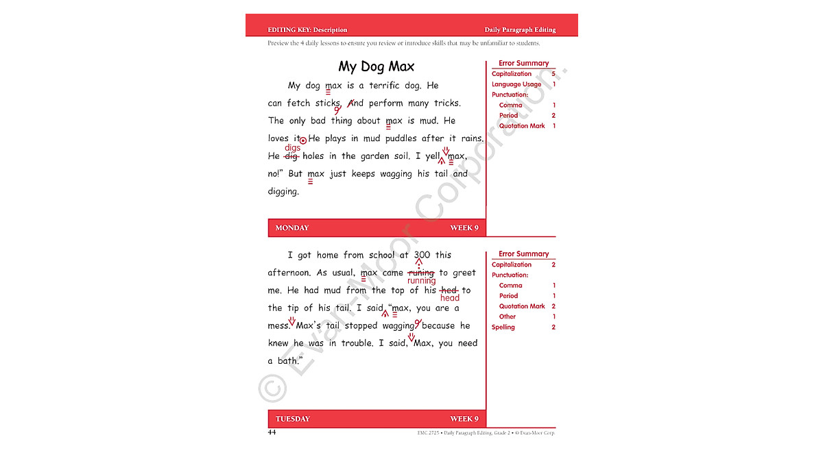 Daily Paragraph Editing for Grade 2 – Teacher Edition