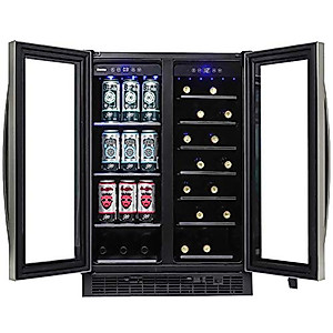 Danby DBC052A1BSS Built In Beverage Center, French Door Under Counter Beverage Cooler For Chilling Wine, Beer, Pop - In Stainless Steel - For Kitchen, Home Bar