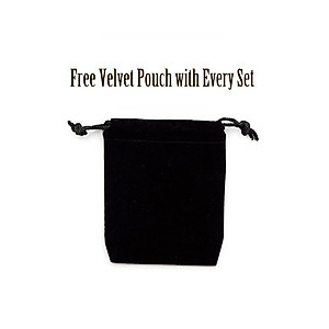 REINDEAR 7 Die Polyhedral Role Playing Game Dice Set with Velvet Pouch (Transparent Dark Green)